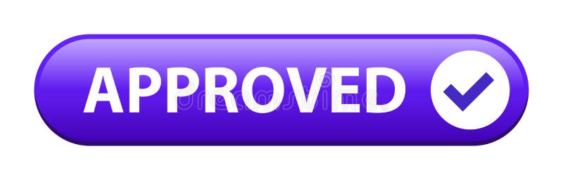 Approved button stock vector. Illustration of background - 201179557