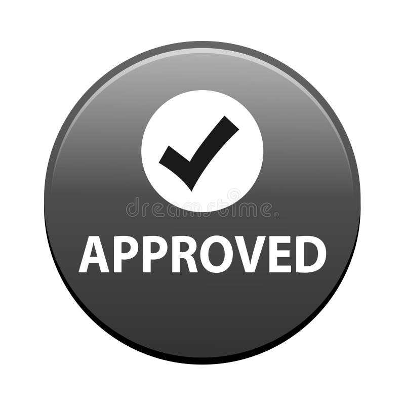 Approved button stock vector. Illustration of click - 201181252