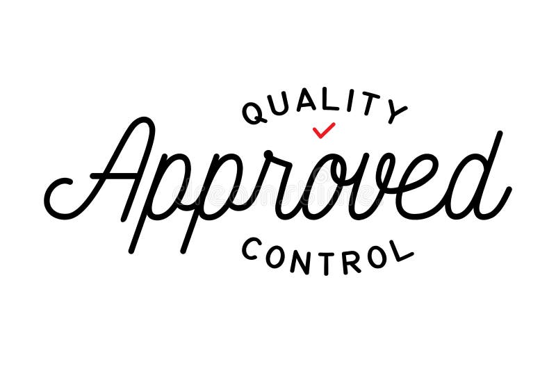 Quality Control Approved Hand Drawing Lettering Design Template. Stock ...