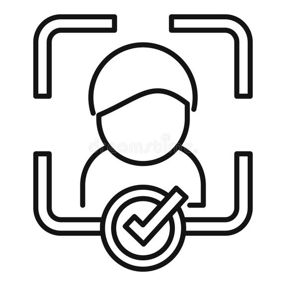 Approved Access Person Icon Outline Vector. Data Human Stock ...