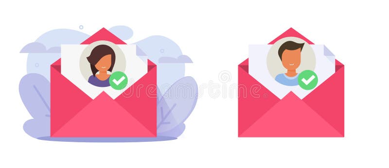 Approved Account Email Message Icon Identity User Check Vector or Mail ...