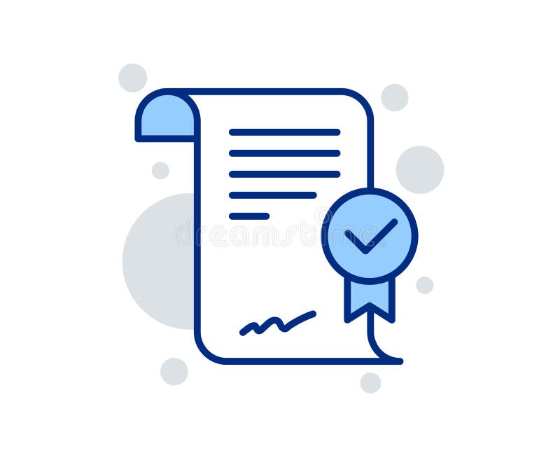 Approved Agreement Line Icon. Verified Document Sign. Vector Stock ...