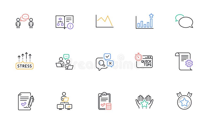 Approved Agreement, Technical Documentation and Technical Algorithm Line Icons for Website ...