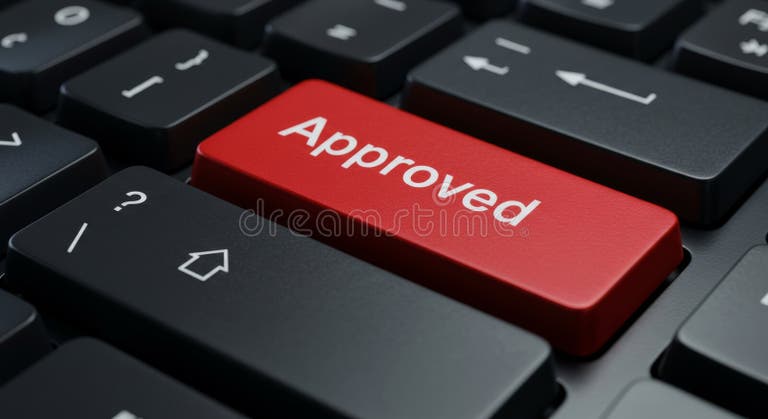 Approved Application Button on Keyboard Red Keyboard Button with the ...