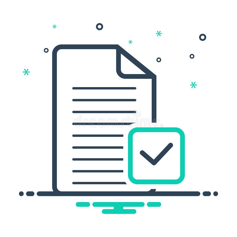 Black Mix Icon for Approved, Check and Box Stock Illustration ...