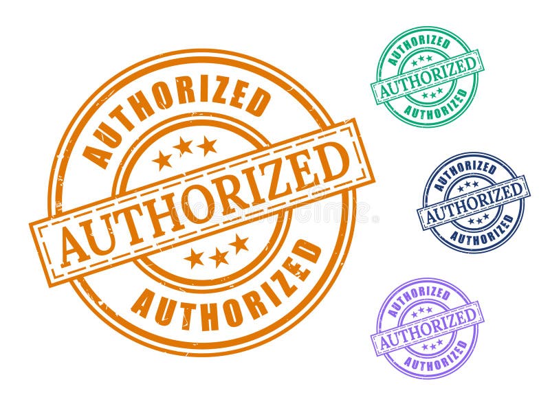 Approved and Authorized Label Set, Grunge Rubber Stamp Vector Stock ...