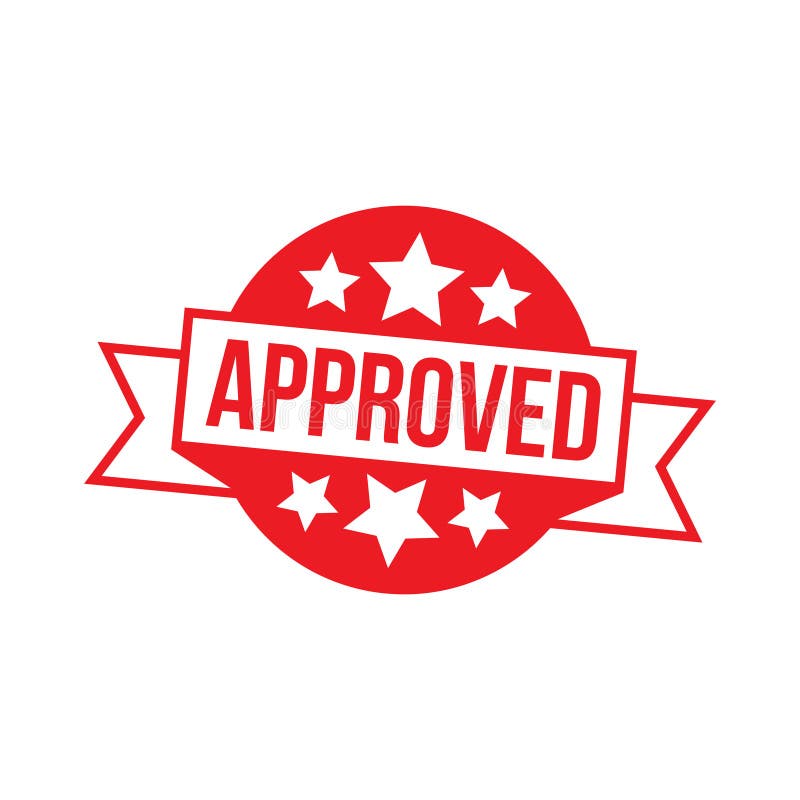 APPROVED Seal Badge Banner Stamp Template Solid Color with Grunge ...