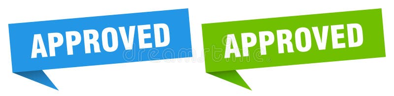 Approved Banner. Approved Speech Bubble Label Set Stock Vector ...