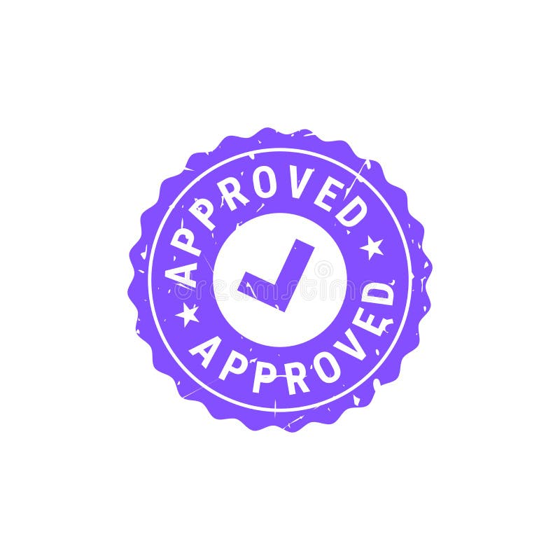 Approved Red Grunge Square Rubber Seal Stamp. Flat Vector Illustration ...