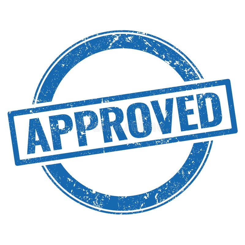 APPROVED blue grungy stamp stock illustration. Illustration of circle ...