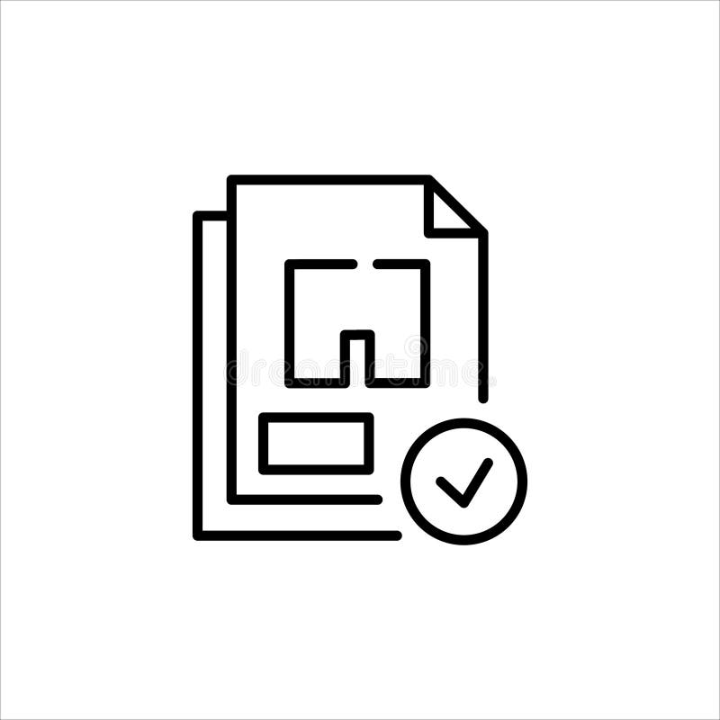Approved blueprint icon stock vector. Illustration of mechanical ...