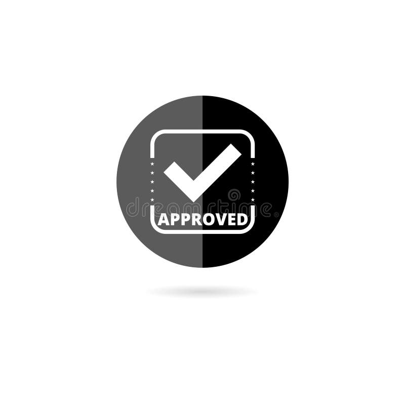 Approved button sign icon stock vector. Illustration of approved - 91835358