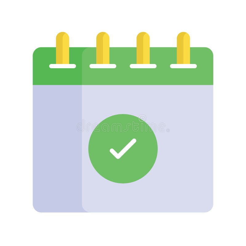 Approved Calendar Vector Design, Tick Mark on Schedule Stock Vector ...