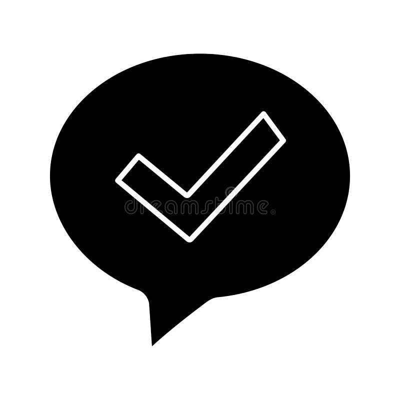 Approved chat glyph icon stock vector. Illustration of bubble - 175454533