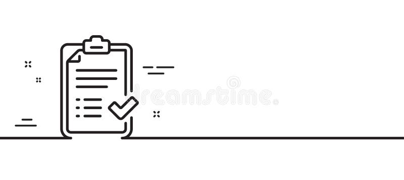 Approved Checklist Line Icon. Accepted or Confirmed Sign. Minimal Line ...