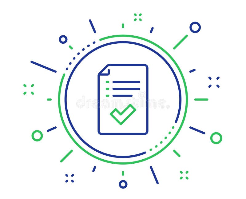 Approved Checklist Line Icon. Accepted or Confirmed Sign. Vector Stock ...