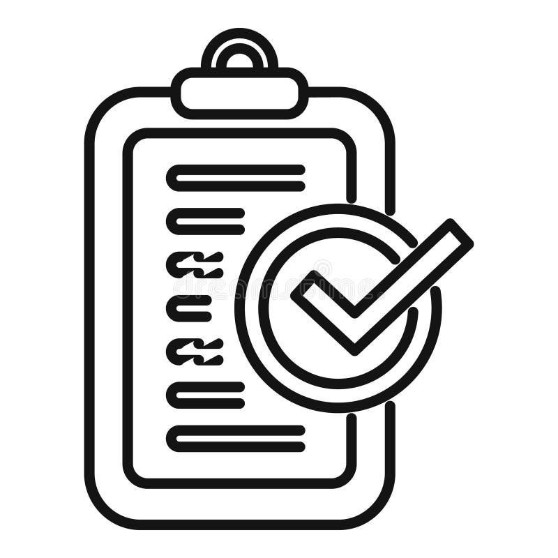 Approved Clipboard Icon Outline Vector. Review Research Stock Vector ...