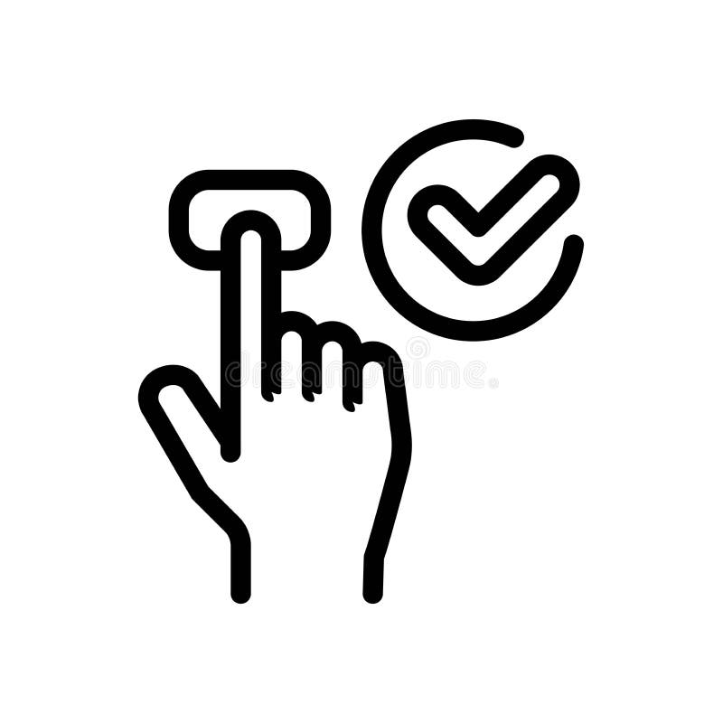 Approved Color Line Icon. Turn on Notification Concept Stock Vector ...