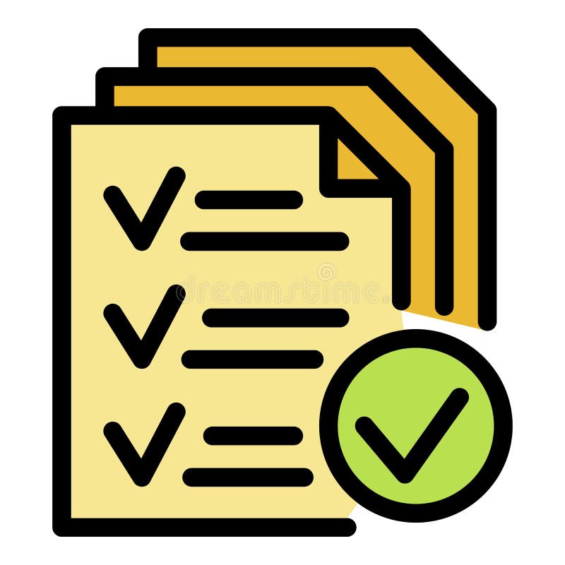 Approved Company Papers Icon Color Outline Vector Stock Vector ... Approved Company Papers Icon Color Outline Vector Stock Vector ...