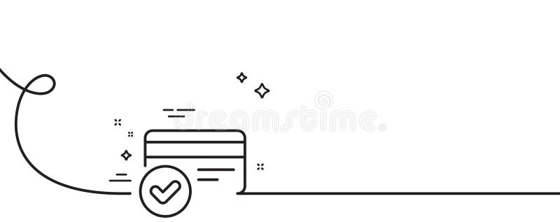 Approved Credit Card Line Icon. Accepted Payment Methods Sign ...