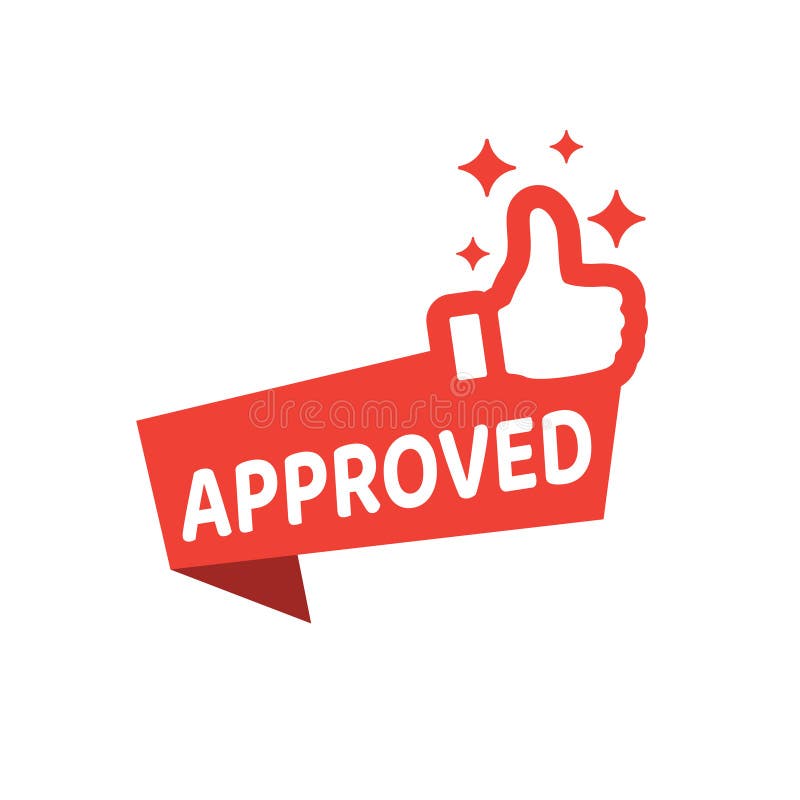 Approved 3d Vector Banner with Thumb Up Stock Vector - Illustration of ...