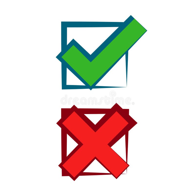 Approved and Denied Symbols Design Stock Vector - Illustration of agree ...