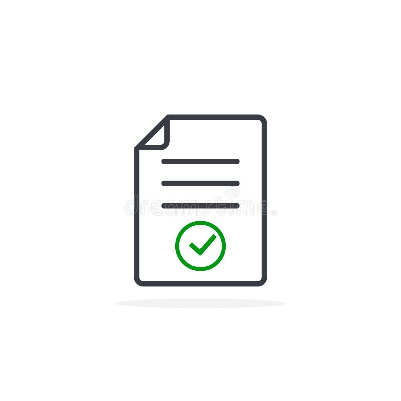 Approved Document, Agreement Paper Icon, Flat Illustration Design ...