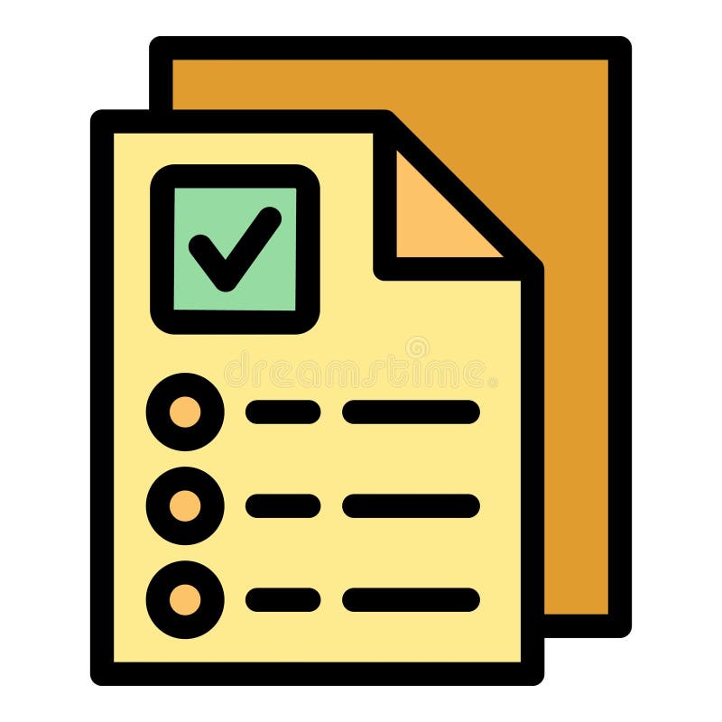 Approved Document with Checkmark and Checklist Icon Stock Illustration ...