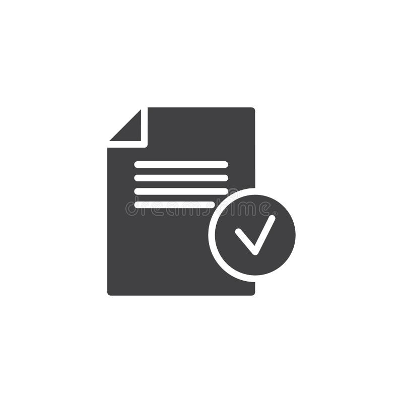 Approved Document File Vector Icon Stock Vector - Illustration of logo ...