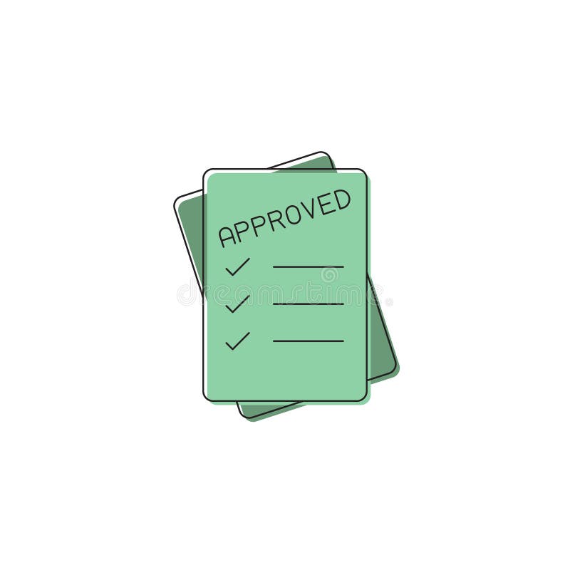 Approved Document File Vector Icon Symbol Isolated on White Background ... Approved Document File Vector Icon Symbol Isolated on White Background ...