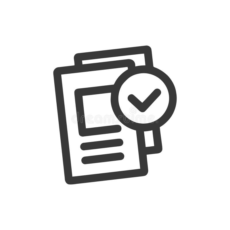 Approved Documents Icon: Verified Checklist on Files Stock Vector - Illustration of checkmark ...