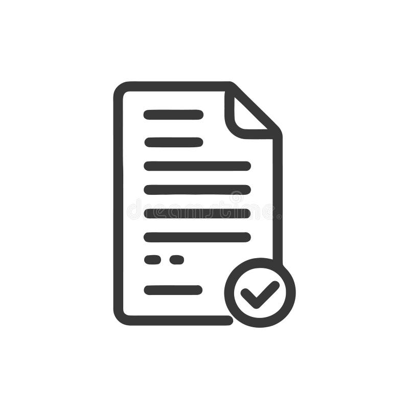Approved Document Icon, Checklist, Completed Task Stock Vector - Illustration of design, symbol ...