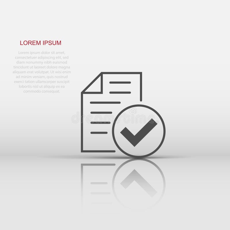 Approved Document Icon in Flat Style. Authorize Vector Illustration on White Isolated Background ...