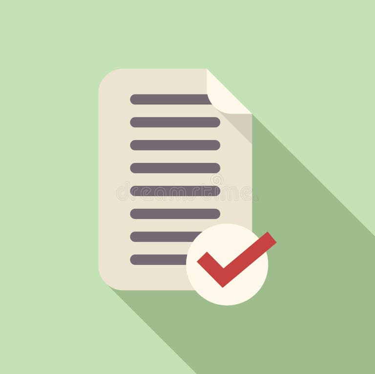 Approved Document Icon Flat Vector. Seal Paper Stock Vector ...