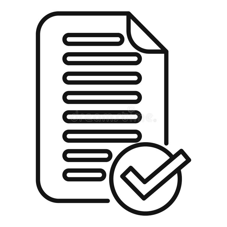 Approved Document Icon Outline Vector. Seal Paper Stock Vector ...