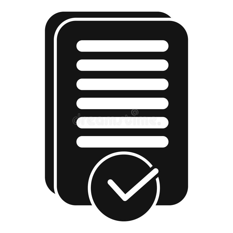 Approved Document Icon Showing Agreement with Contract Stock Vector ...