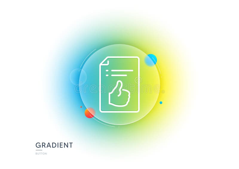 Approved Document Line Icon. Accepted or Confirmed Sign. Gradient Blur ...