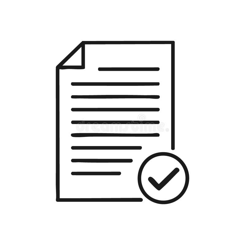 Approved Document Outline Icon. this Minimalist Graphic Portrays a Comple Stock Illustration ...