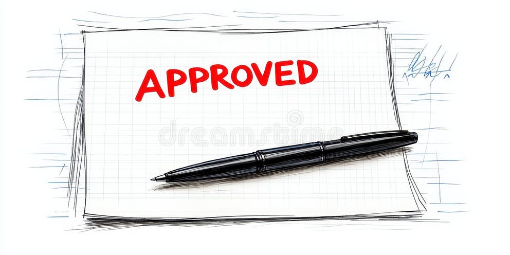 Approved Document with Pen on Paper in Mortgage Approval Process ...
