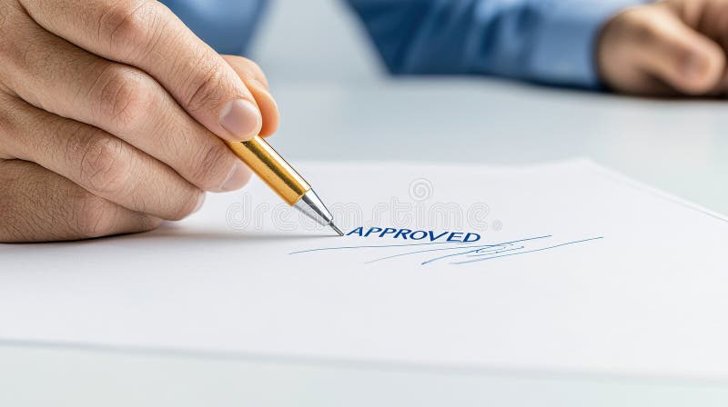 Approved Document Signature on Paper with Mortgage Approval Process ...