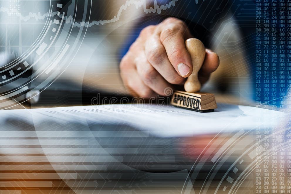 Approved Document Stamp or Permit Stamper Stock Photo - Image of ...