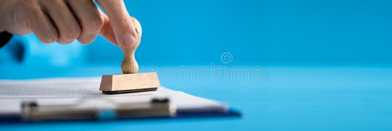 Approved Document Stamp or Permit Stamper Stock Photo - Image of ...