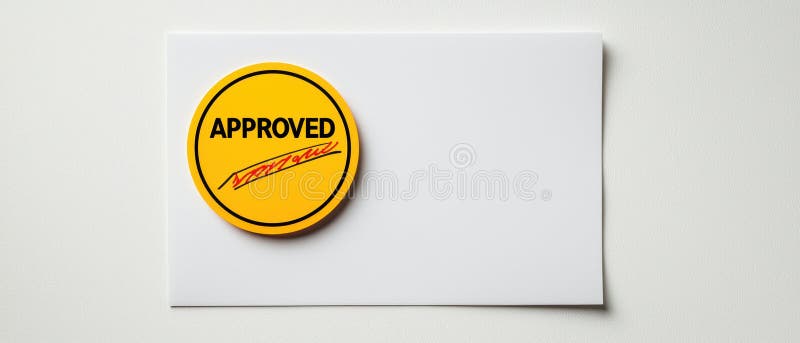 Approved Document with Yellow Stamp White for Mortgage Approval Process ...