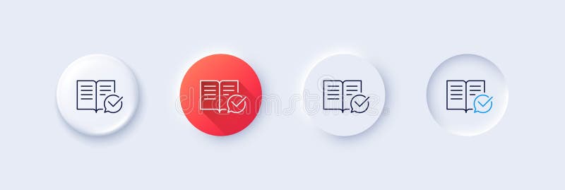 Approved Documentation Line Icon. Accepted or Confirmed Sign. Line ...