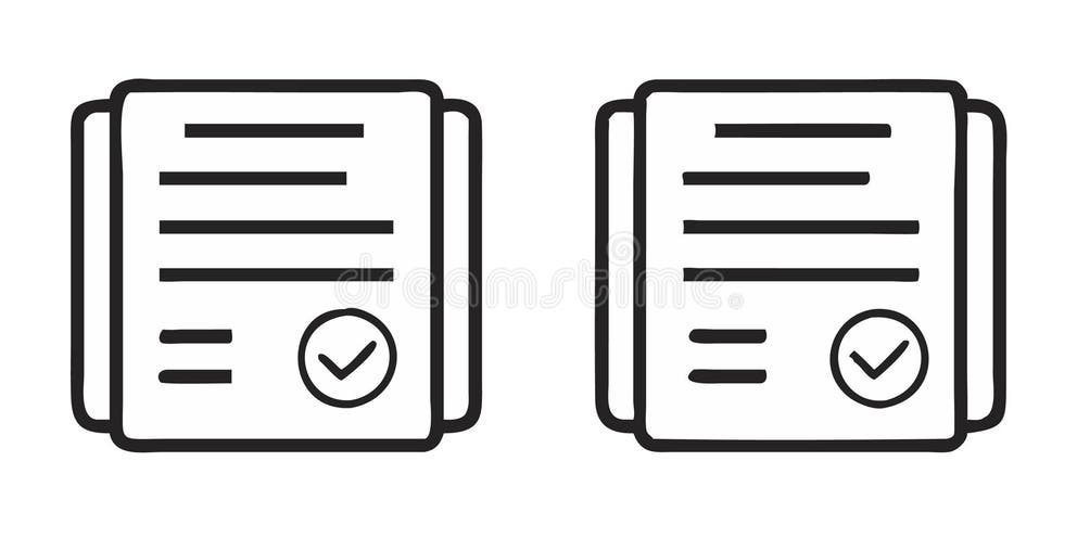 Approved Documents Checklist Form Task Complete Hand Drawn Stock ...