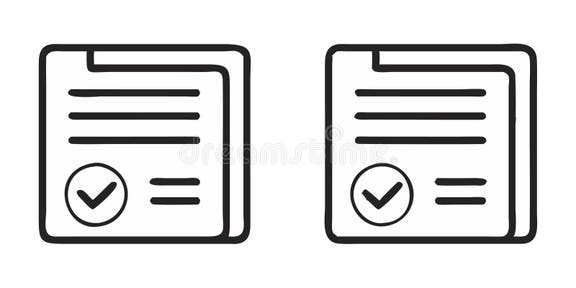Approved Documents Checklist Forms Hand Drawn Outline Business ...