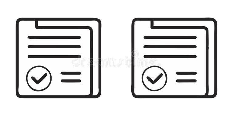 Approved Documents Checklist Forms Hand Drawn Outline Business ...