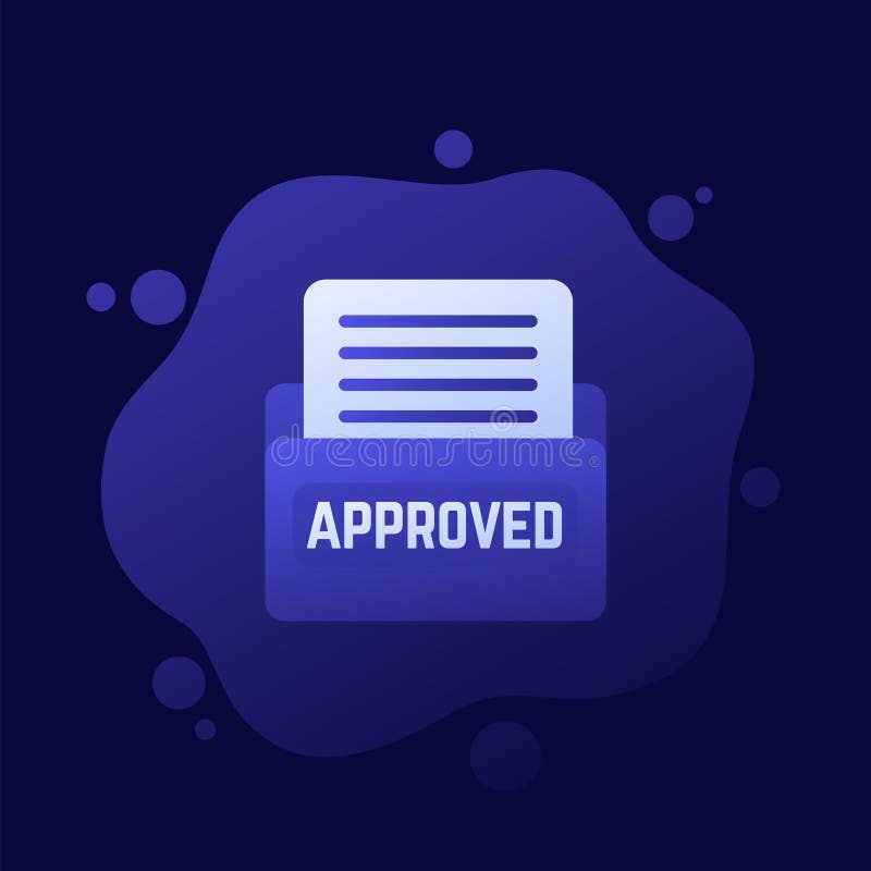 Approved Documents in a Folder Icon, Vector Design Stock Vector ...