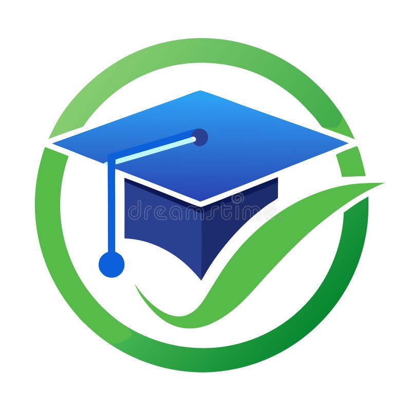 Approved Education: Graduation Cap in Circle with Checkmark Logo Stock ...