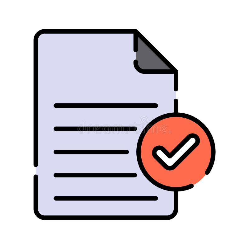 Approved File stock vector. Illustration of document - 338452321